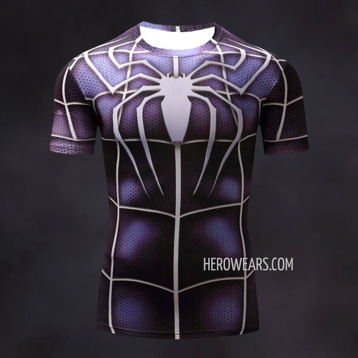 Spider Man Violet Kid's Sports Shirt - HeroWears.com